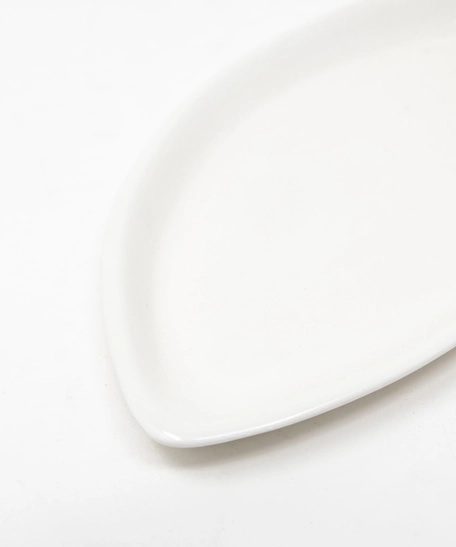 Small Plain White Ceramic Plate Designed in the Shape of an Olive Tree ...