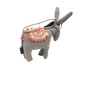 Decorative Stuffed Gray Donkey - Green and Orange Saddle - Souq Fann