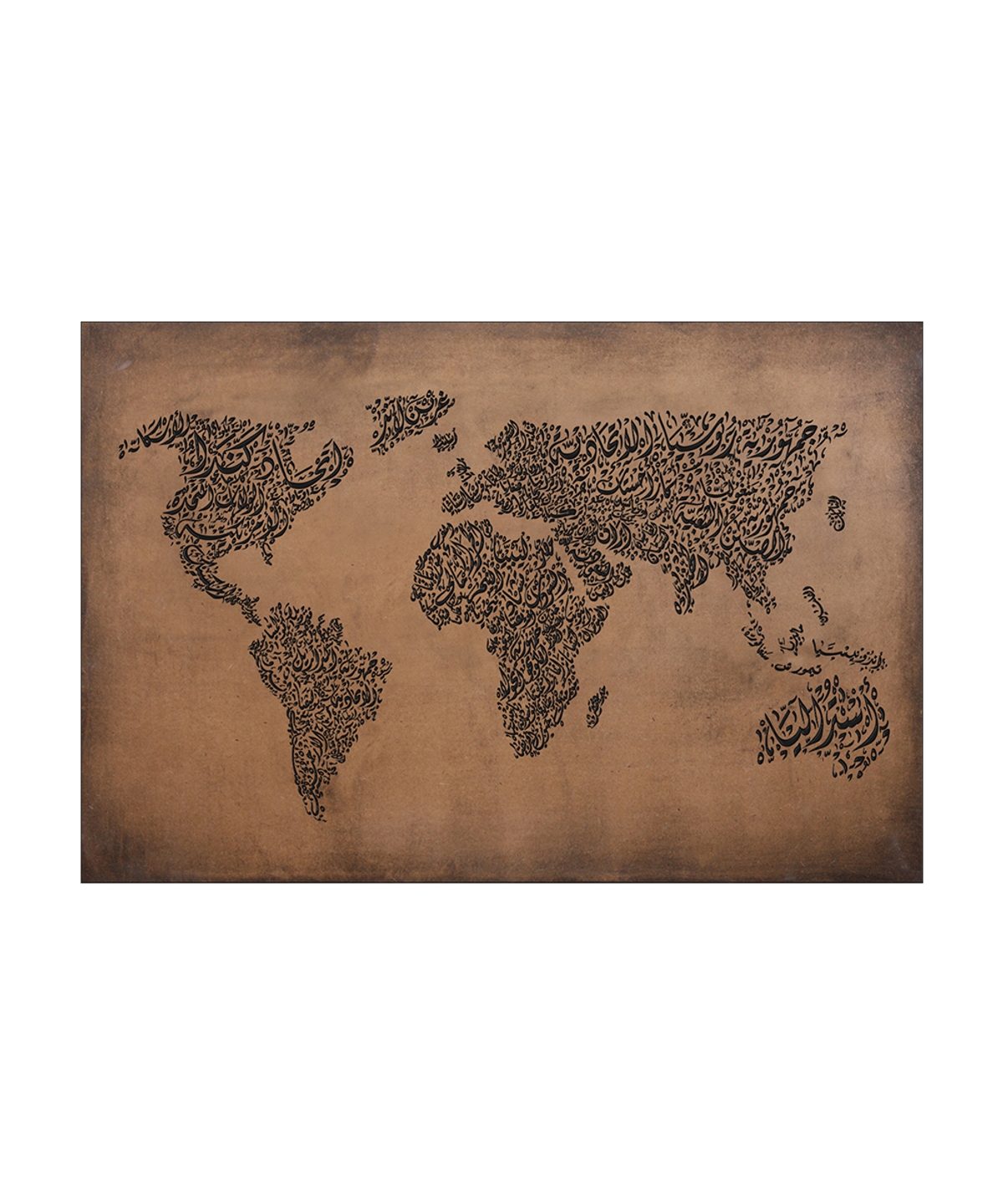 Arabic Calligraphy World Map - Souq Fann