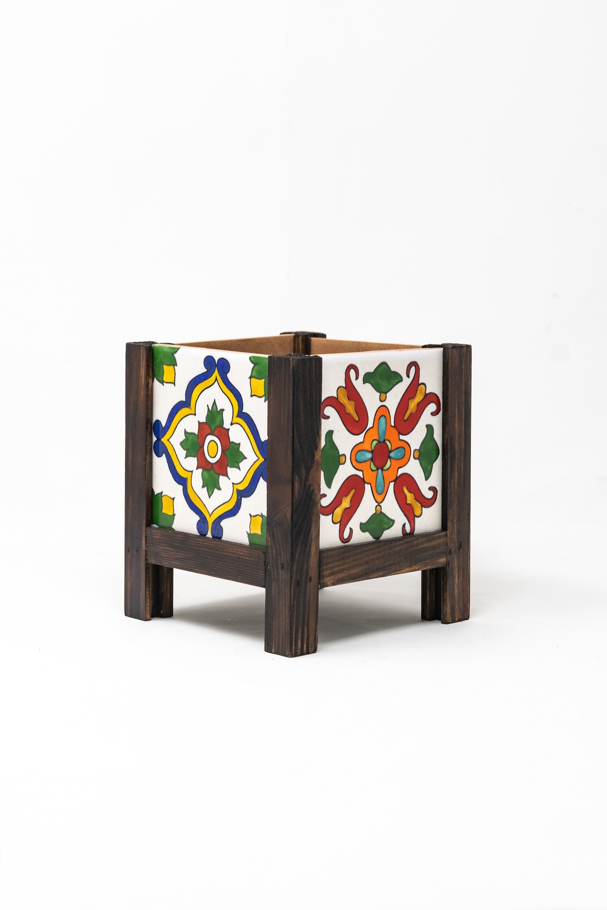 Green Tones Tile Pot - Souq Fann