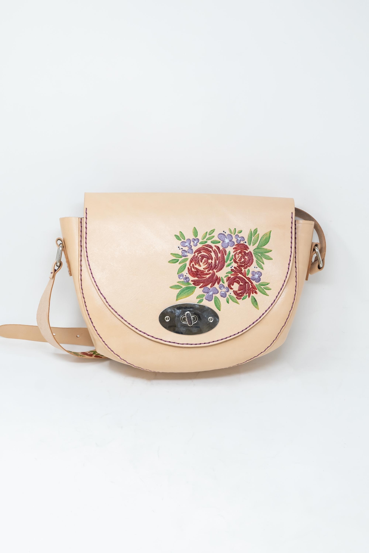 Rose Pink Floral Crossbody Bag - Souq Fann