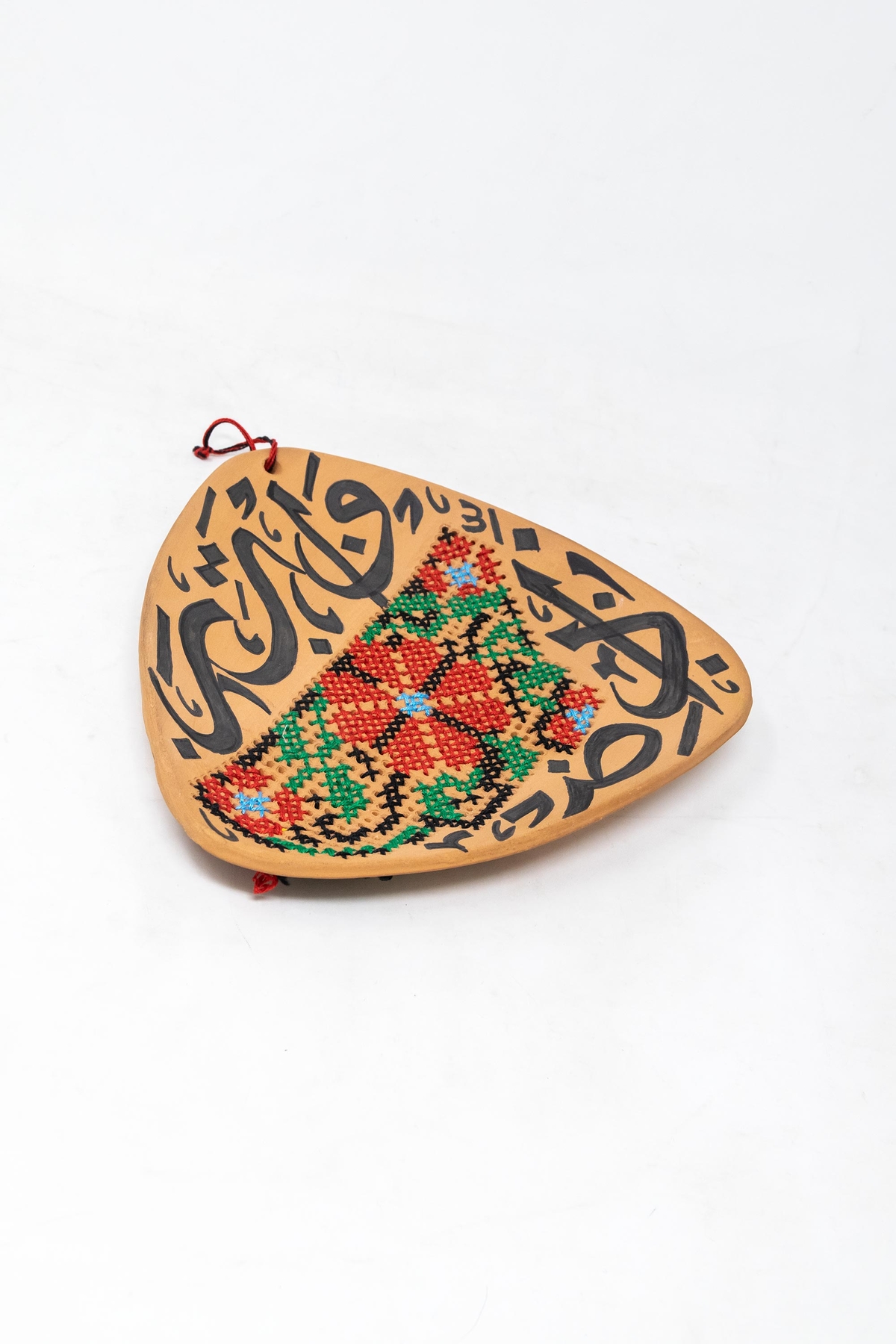 Triangular Pottery Wall Decor with Arabic Calligraphy and Colorful ...