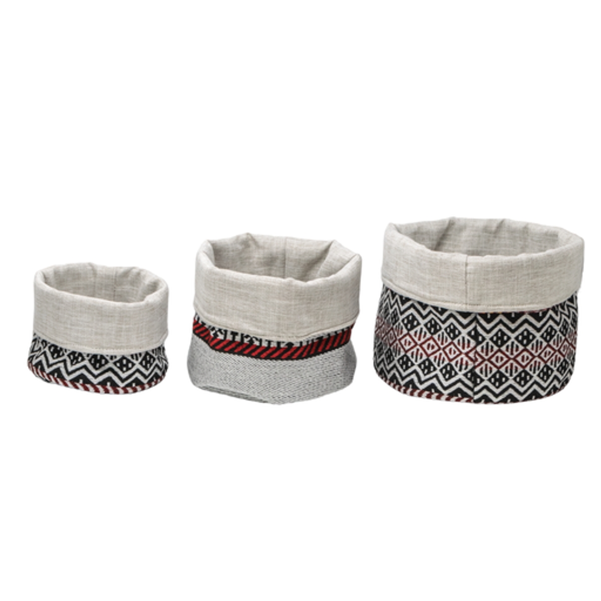 Set of Sadu Fabric Storage Baskets with Bedouin Designs - 3 Pieces ...