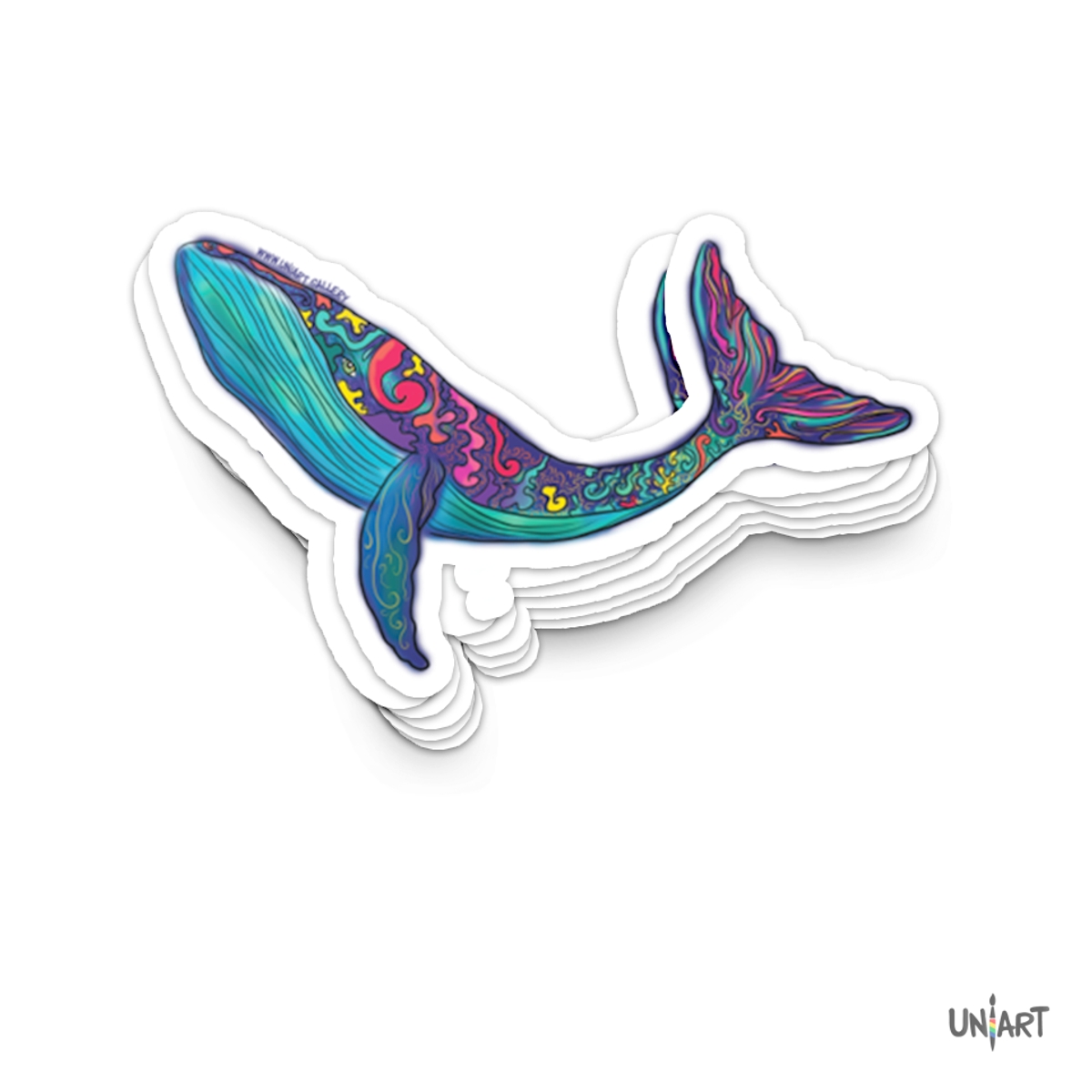 Waterproof Purple Whale Stickers with Colorful Graphics - Souq Fann