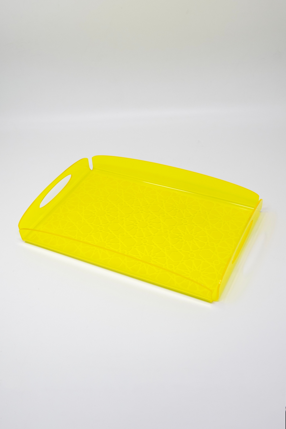 Yellow Acrylic Serving Trays with Geometric Shapes - Available in Three ...
