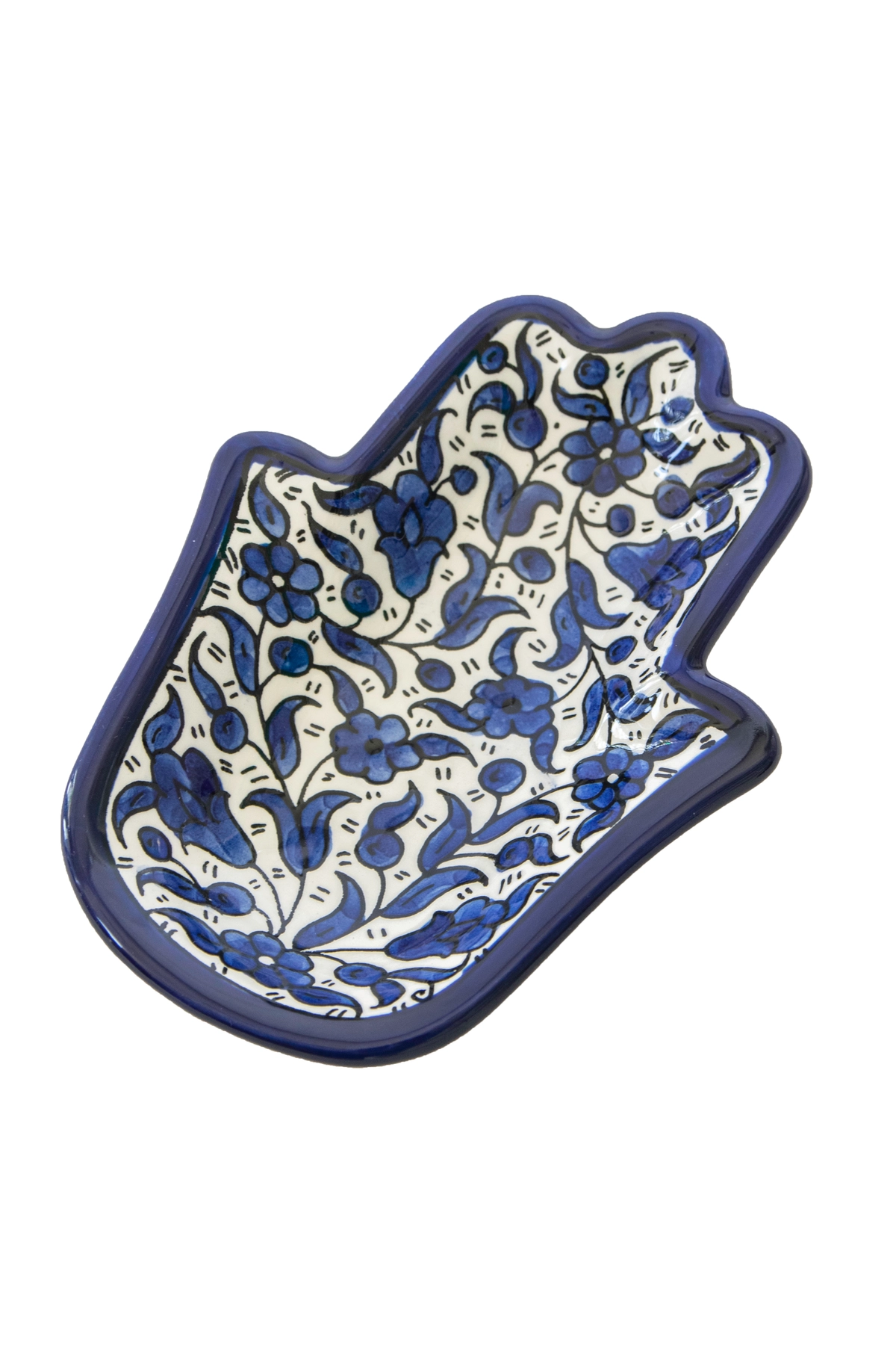 Fatima Hand Ceramic Plate with Hand-Painted Floral Patterns - Multiple ...