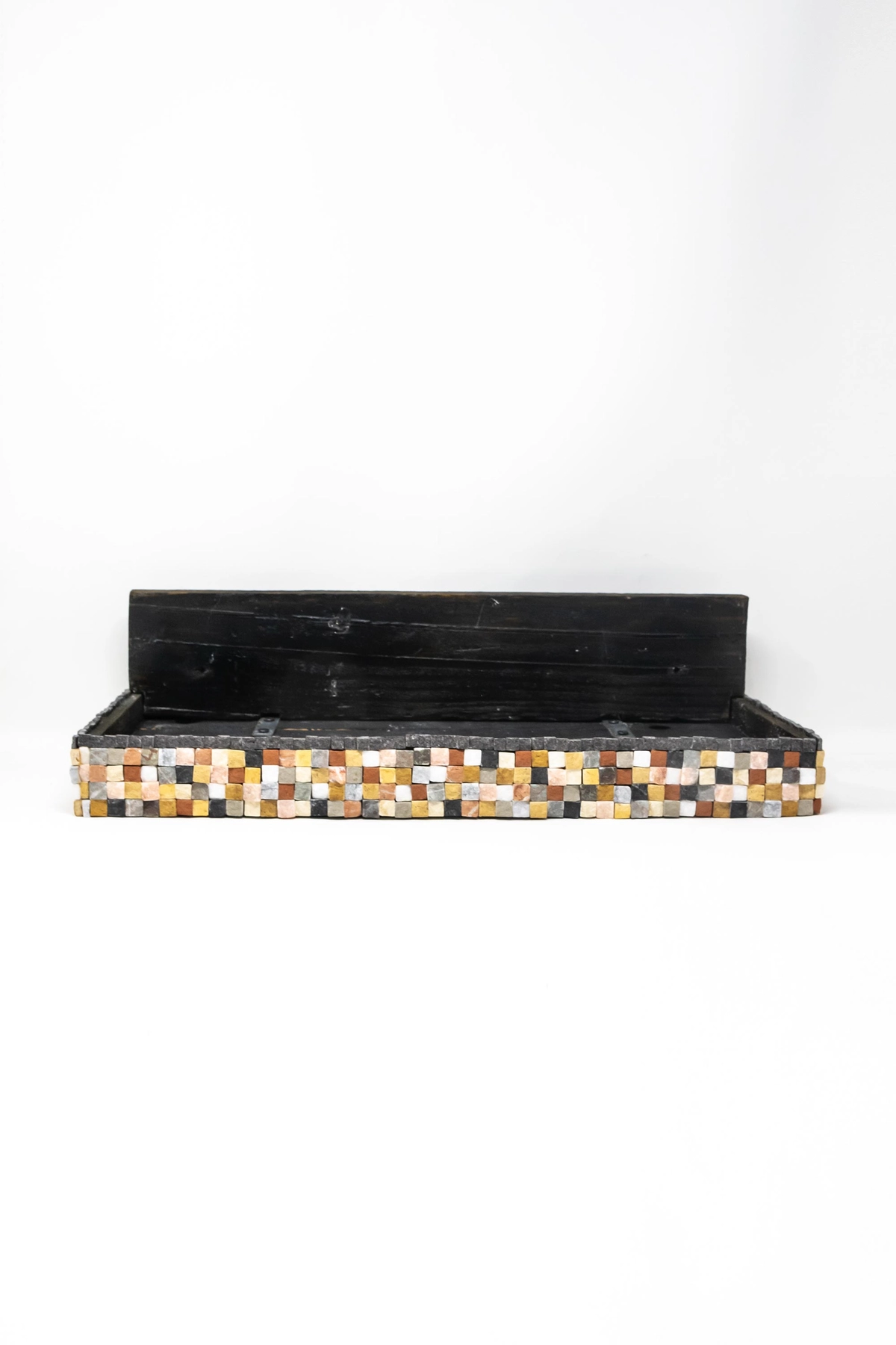 Rectangular Wooden Mosaic Shelf - Souq Fann