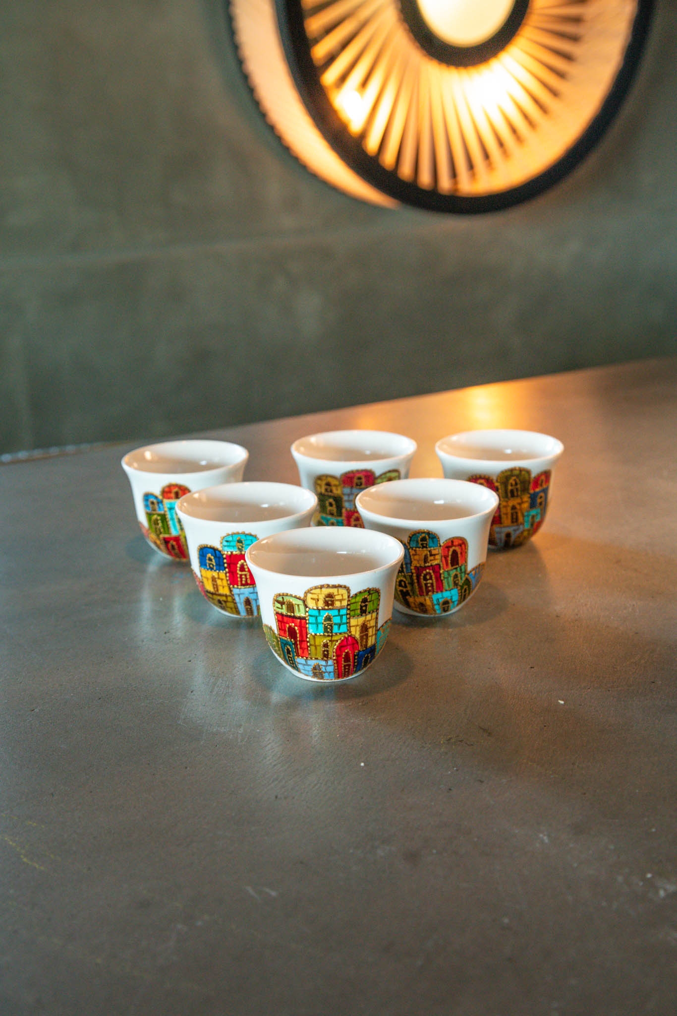 Set of Arabic Coffee Cups with A Luxurious, Hand-Painted Arabic Design ...
